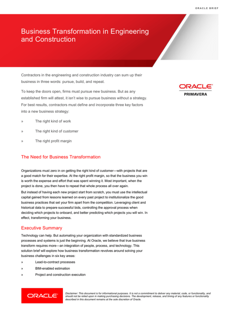 Business Transformation in Engineering and Construction