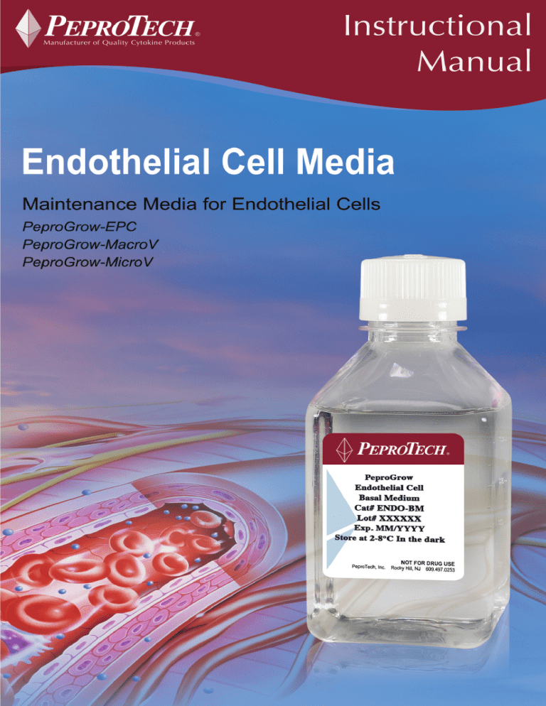 PeproGrow Endothelial Cell Instructions Manual
