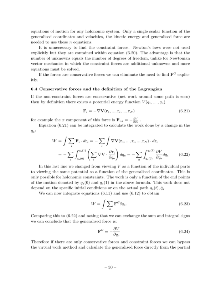 Equations Of Motion For Any Holonomic System Only A Single Scalar Equations Of Motion For Any Holonomic System Only A Single Scalar