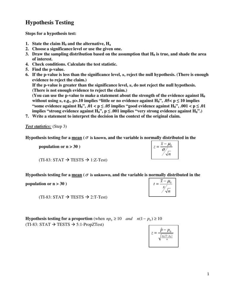 Hypothesis Testing