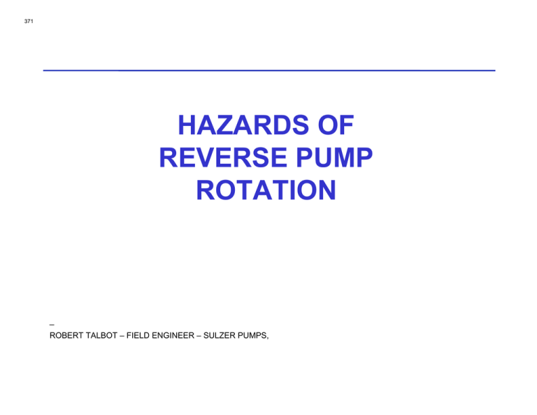 Hazards of Reverse Pump Rotation: Analysis & Prevention