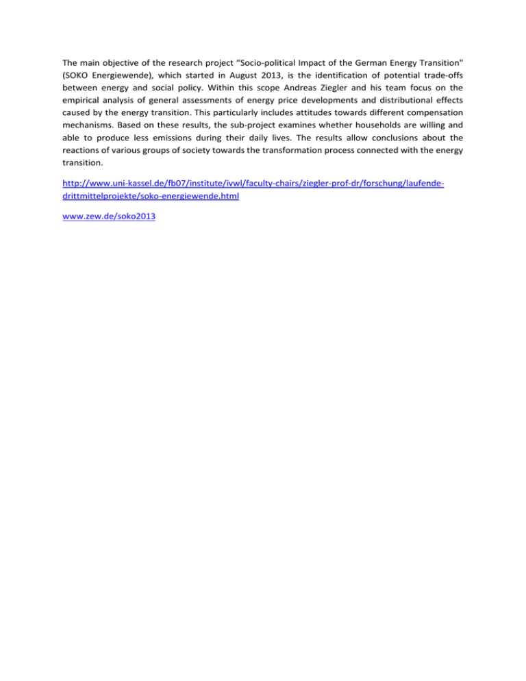 The Main Objective Of The Research Project Socio