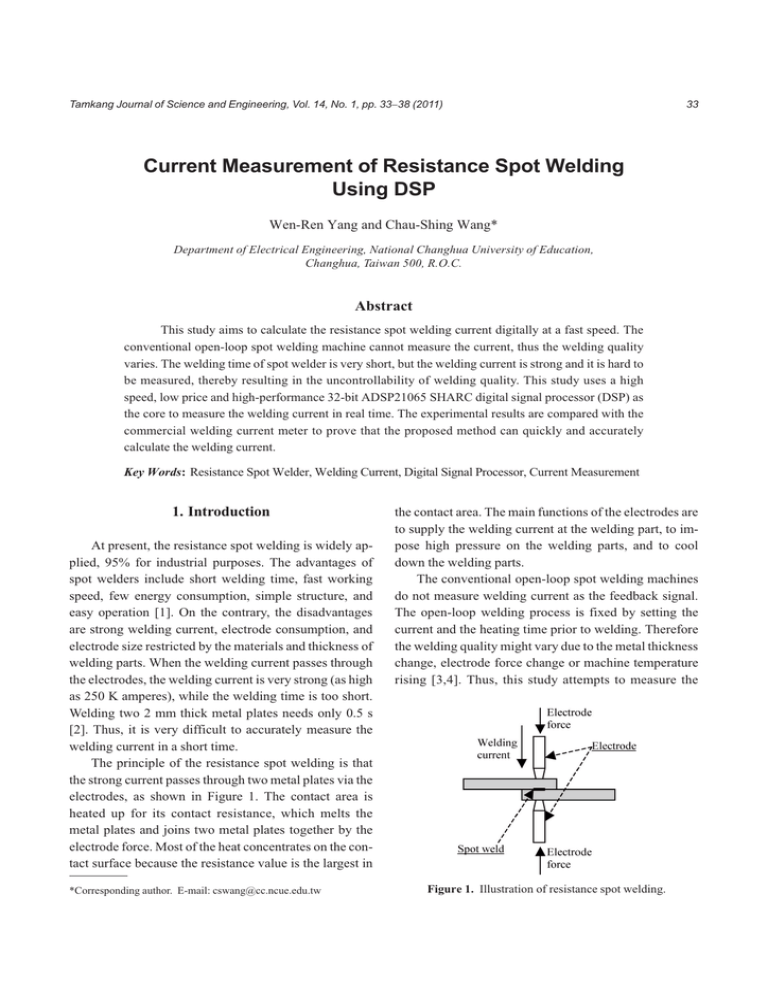 Current Measurement of Resistance Spot Welding Using DSP