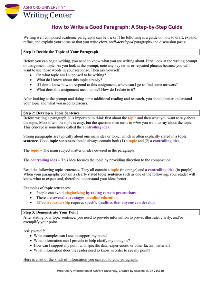 How To Write A Good Paragraph A Step by Step