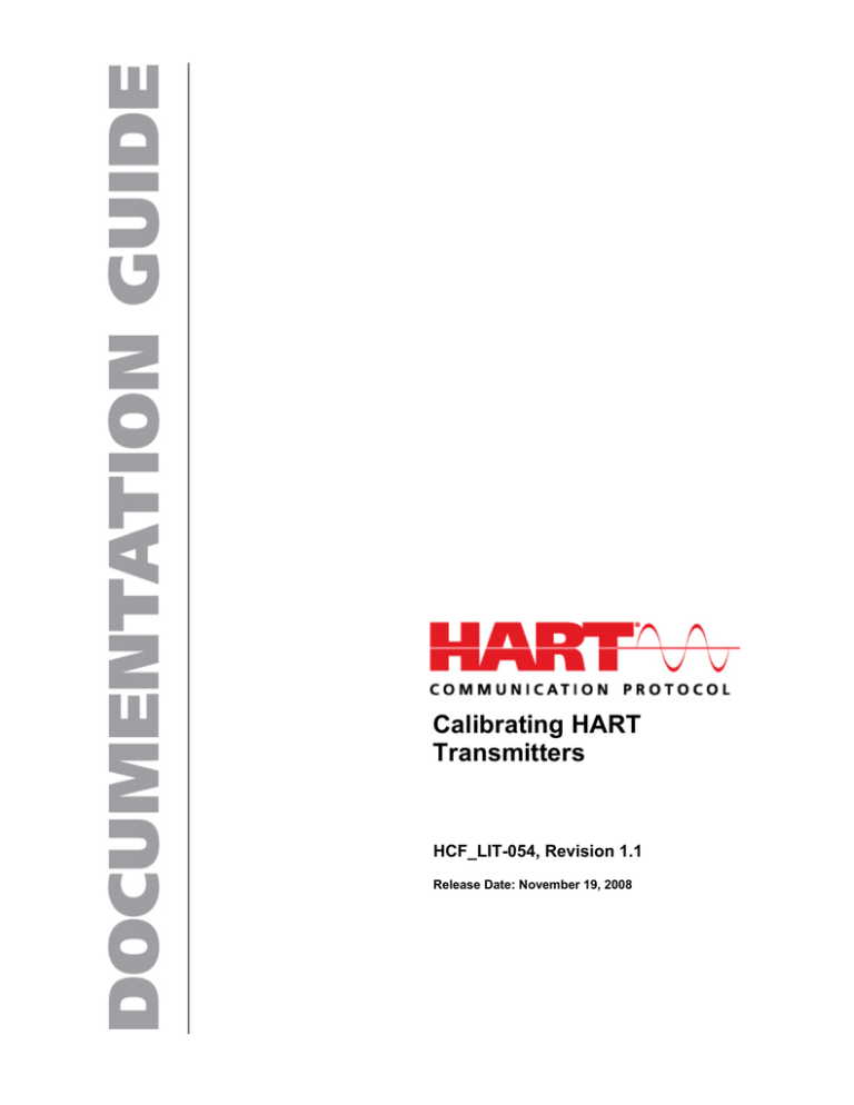 Calibrating HART Transmitters - HART Communication Protocol and