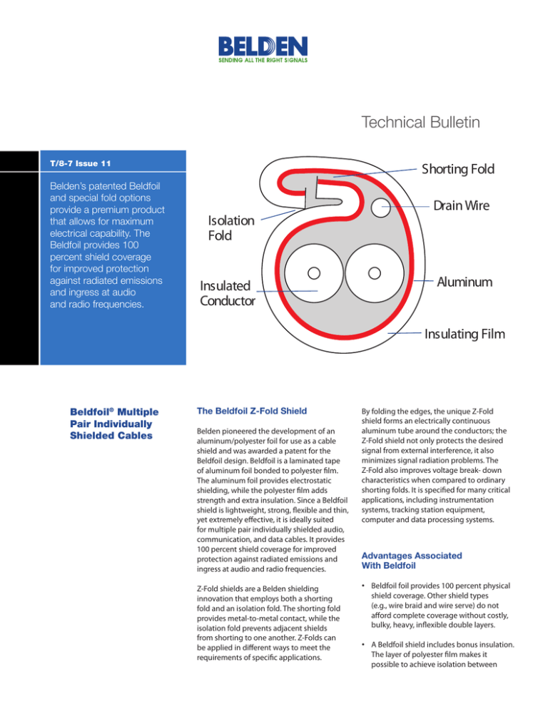 T8-7 Beldfoil Multiple Pair Individually Shielded Cables