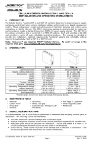 CCM-2, CCM2N Installation and Operating Instructions