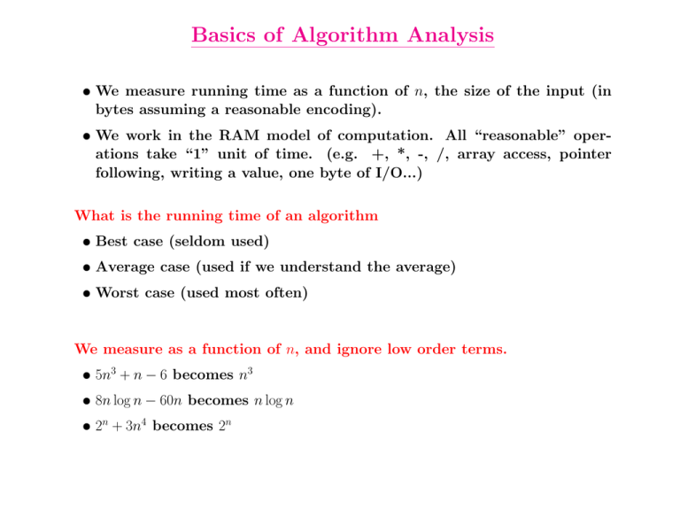 Basics Of Algorithm Analysis