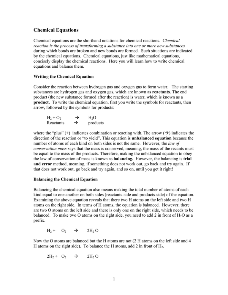 Chemical Equations
