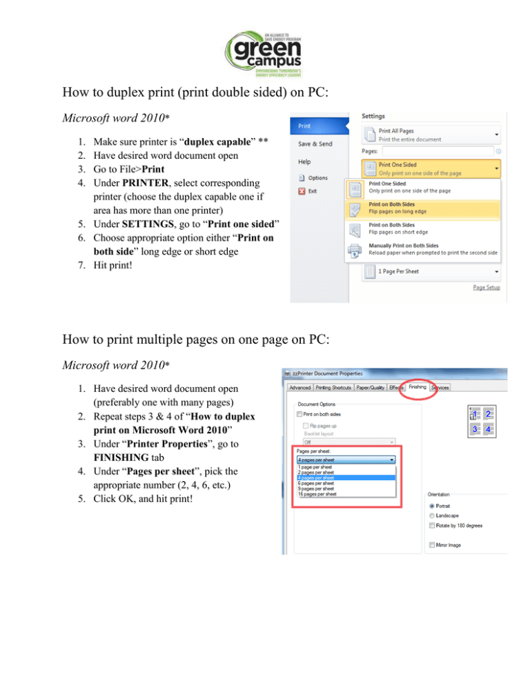  print Double Sided On PC