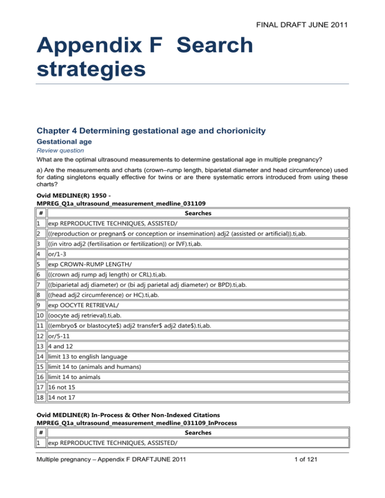 Appendix F Search Strategies