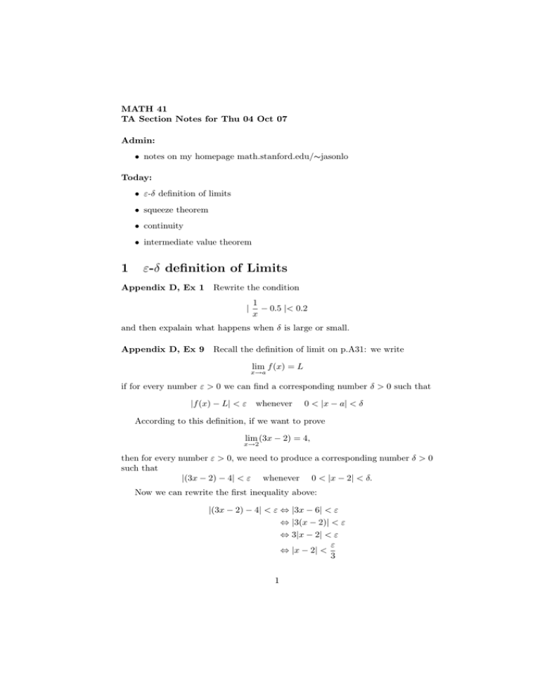 1 Definition Of Limits