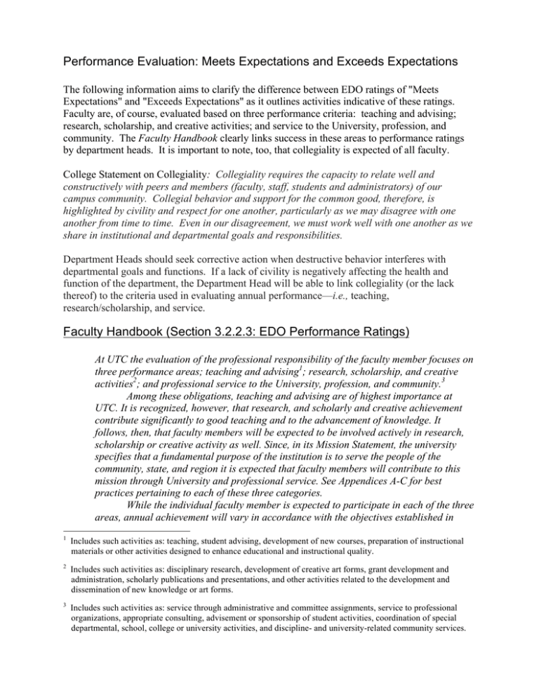 Performance Evaluation Meets Expectations And Exceeds