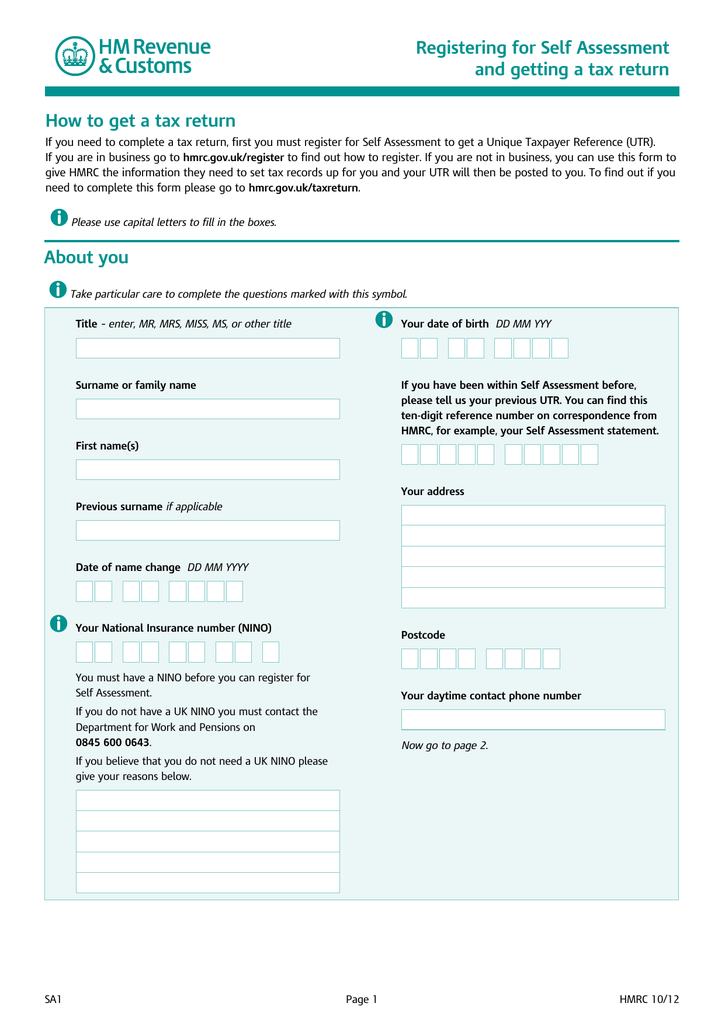 Register And File Your Self Assessment Tax Return Tabitomo