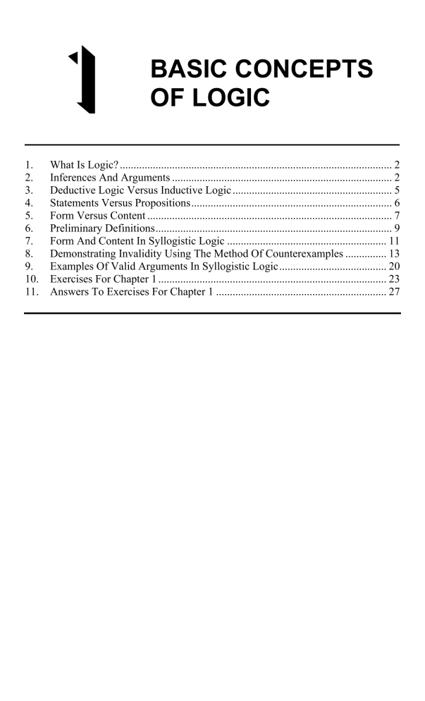 Chapter 1 Basic Concepts Of Logic