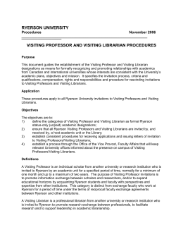 Sample Letter of Invitation to Visiting Professors/Visiting Librarians ...