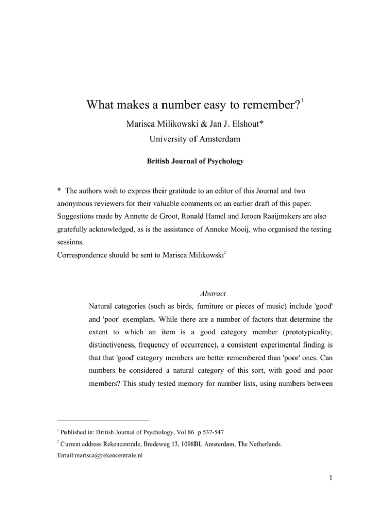 What Makes A Number Easy To Remember 
