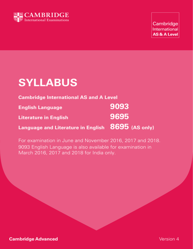 SyllAbuS Cambridge International Examinations