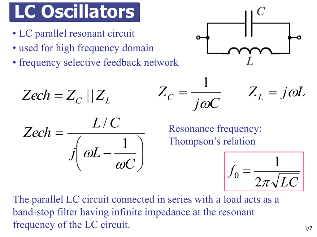 Parallel Lc Circuit Resonant Frequency