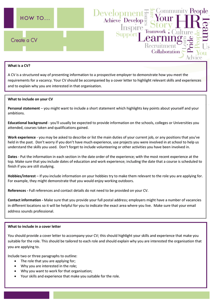 What To Include On Your CV Personal Statement You Might Want To