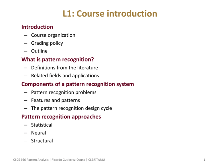 What Is Pattern Recognition 