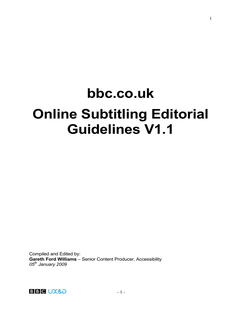 Bbc co uk Online Subtitling Editorial Guidelines V1 1
