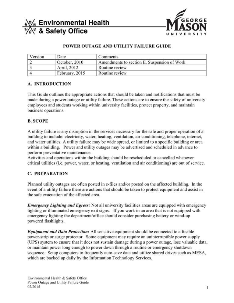 Power Outage And Utility Failure Guide Power Outage And Utility Failure Guide