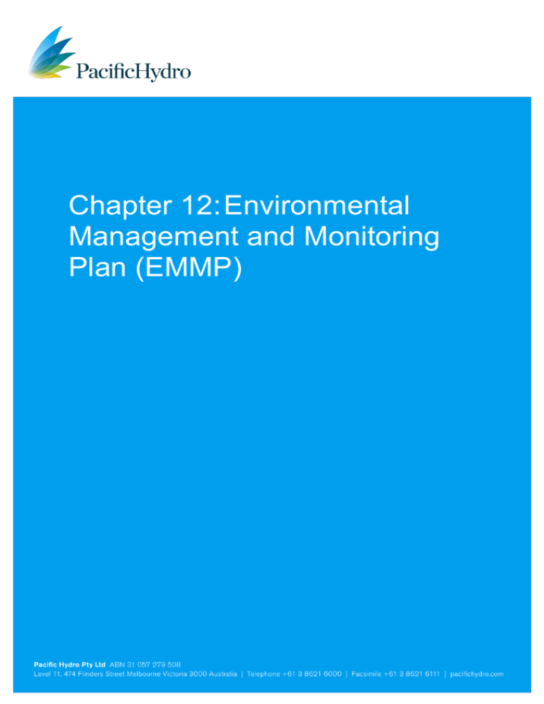 Chapter 12:Environmental Management and Monitoring Plan (EMMP)