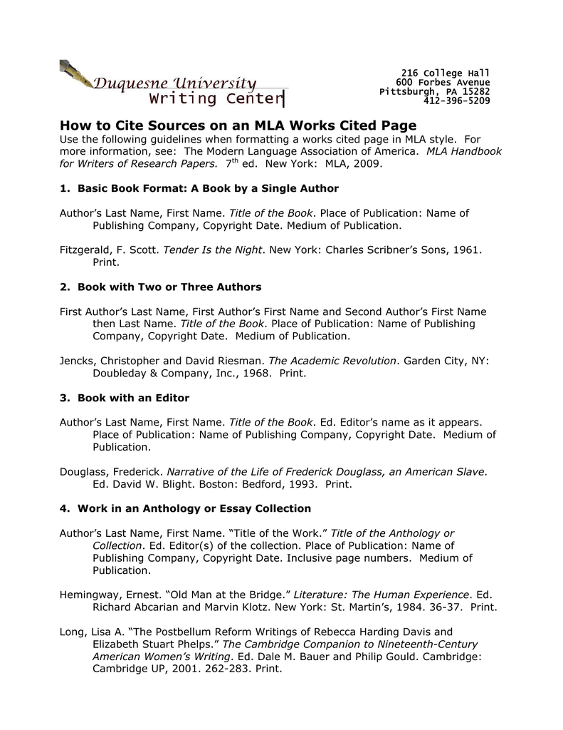 How To Create An MLA Works Cited Page