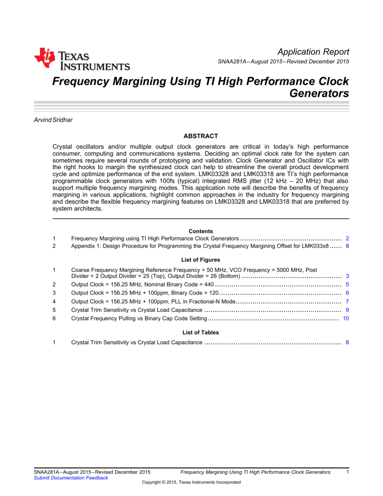 Frequency Margining Using TI High