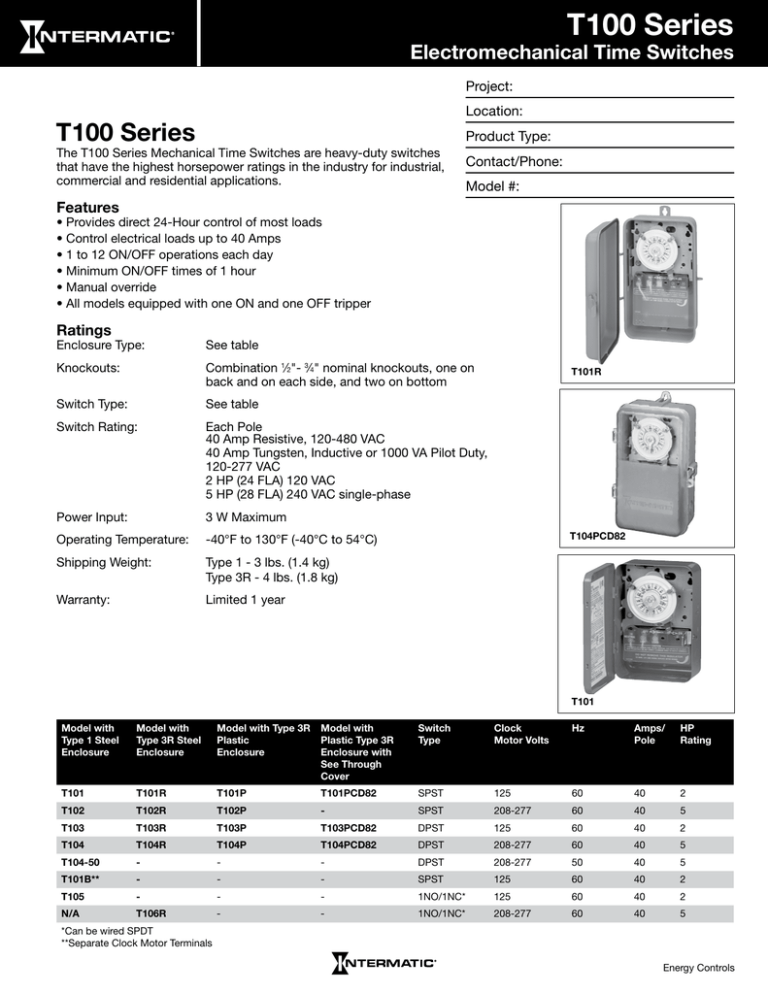 T100 Series - Intermatic