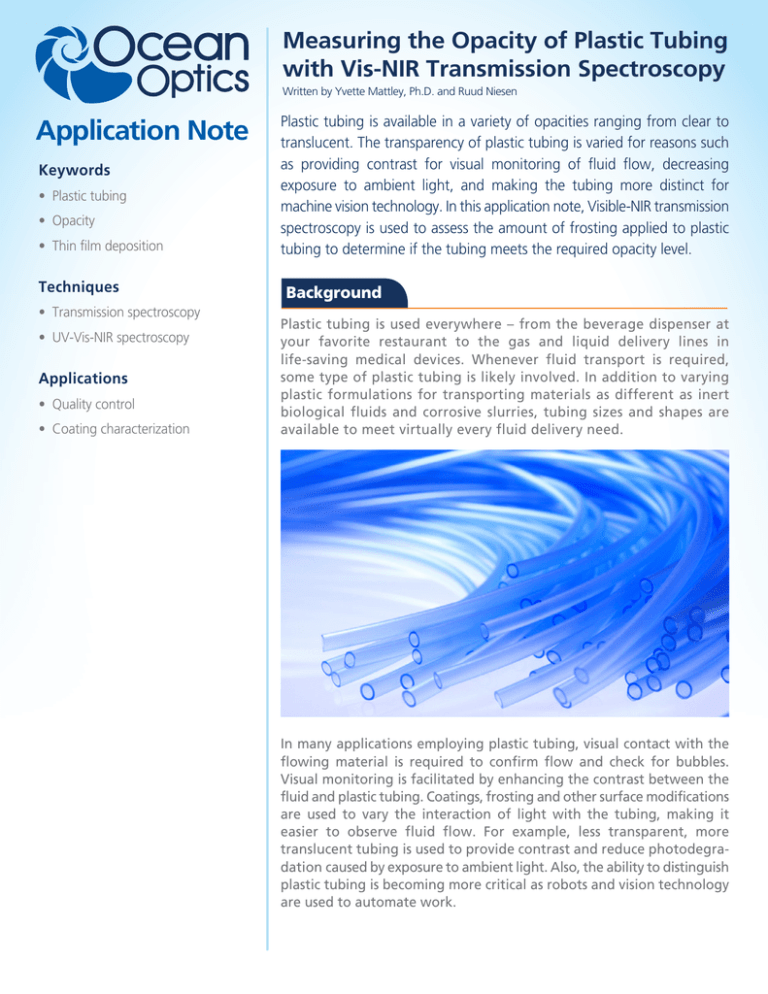 App Note - Measuring the Opacity of Plastic Tubing