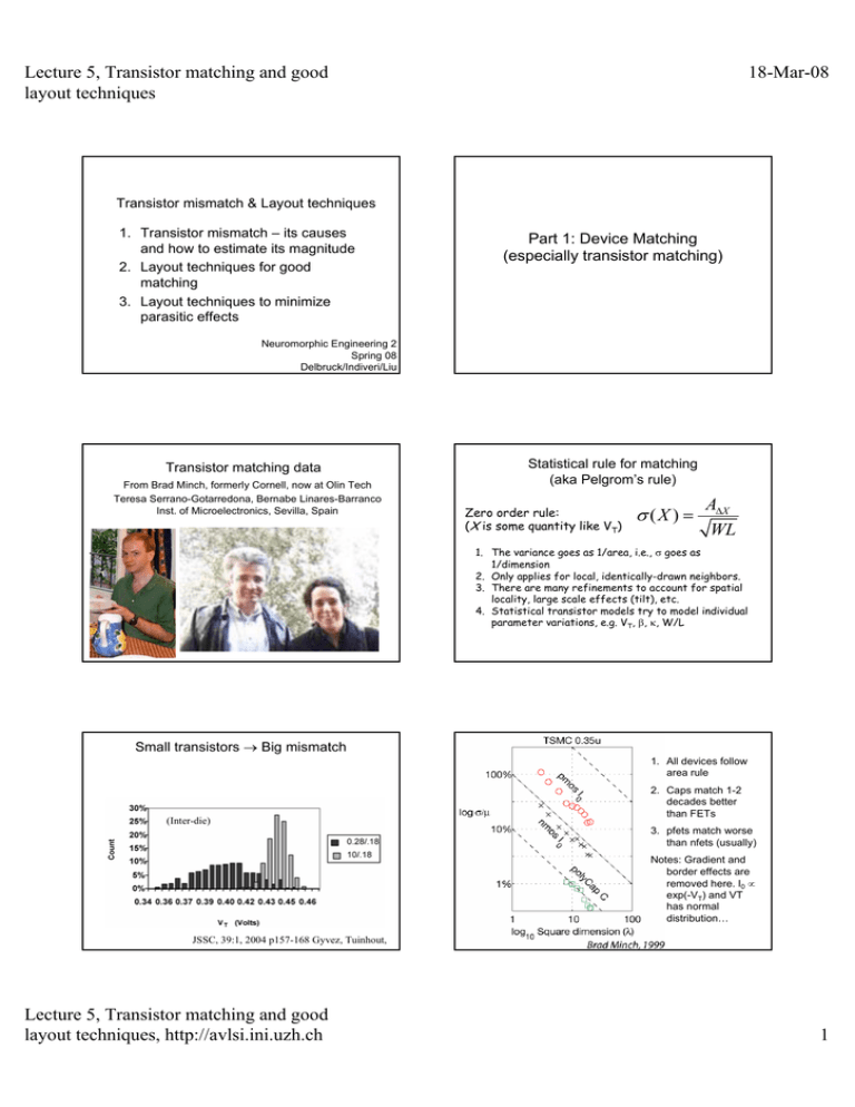 Lecture 5, Transistor matching and good layout techniques 18
