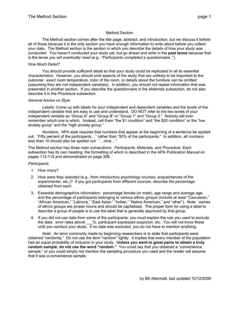 Method Section