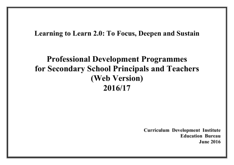 Professional Development Programmes For Secondary
