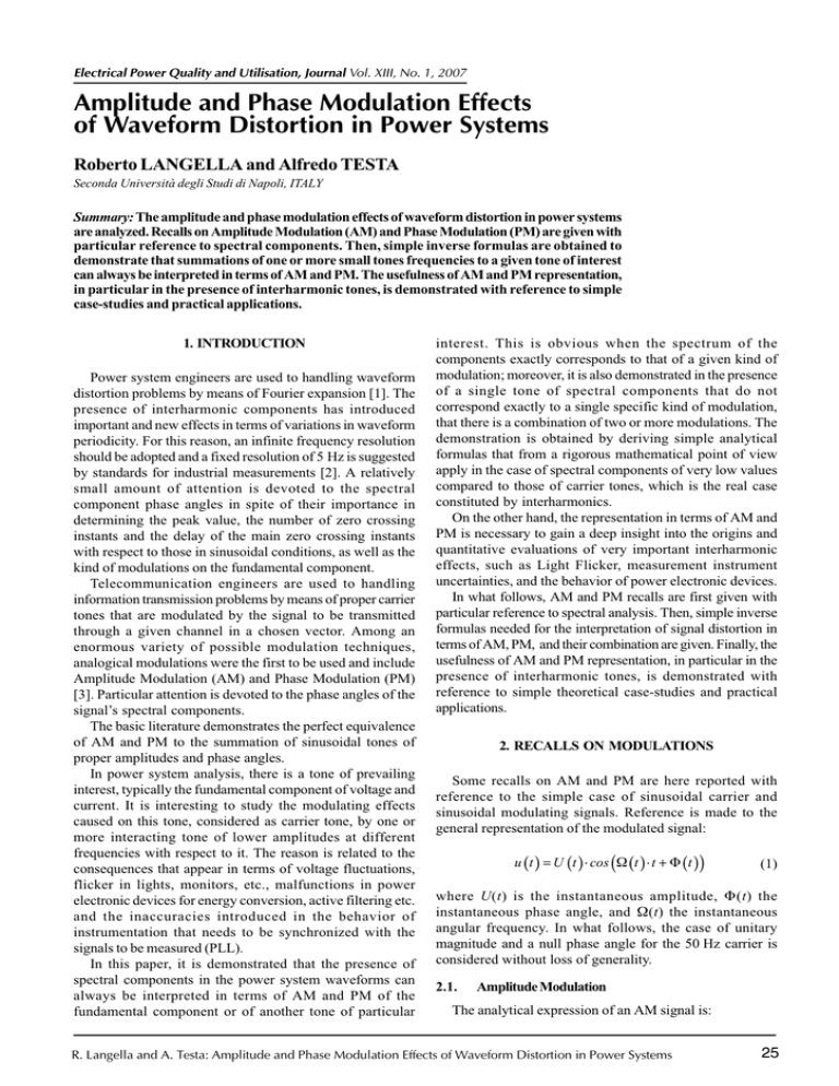 Amplitude and Phase Modulation Effects of Waveform Distortion in