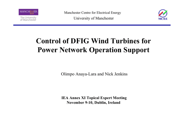 Control Of Dfig Wind Turbines For Power Network Operation