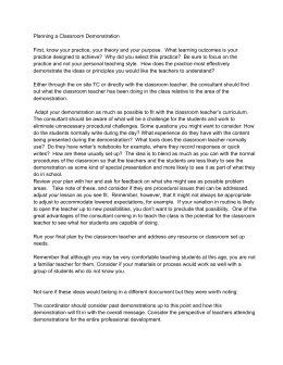 Sample Demonstration Speech Outline