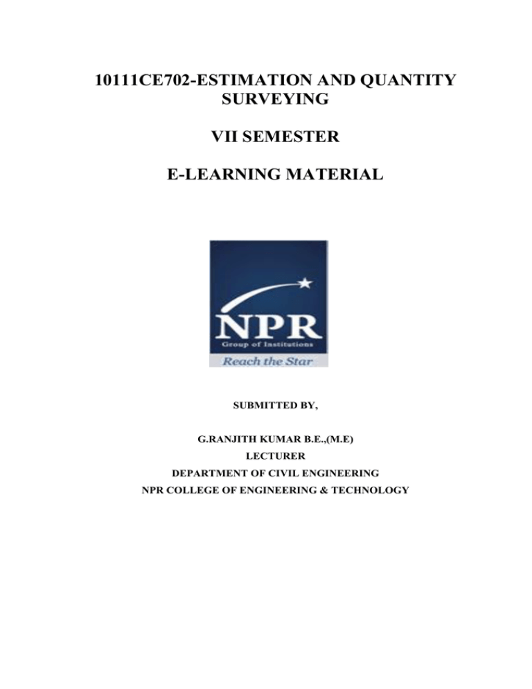 ESTIMATING AND COSTING ENGINEERING