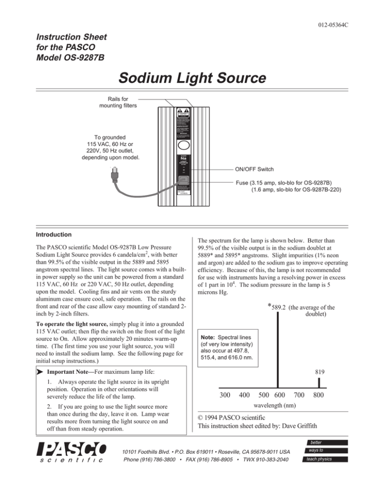 Sodium Light Source