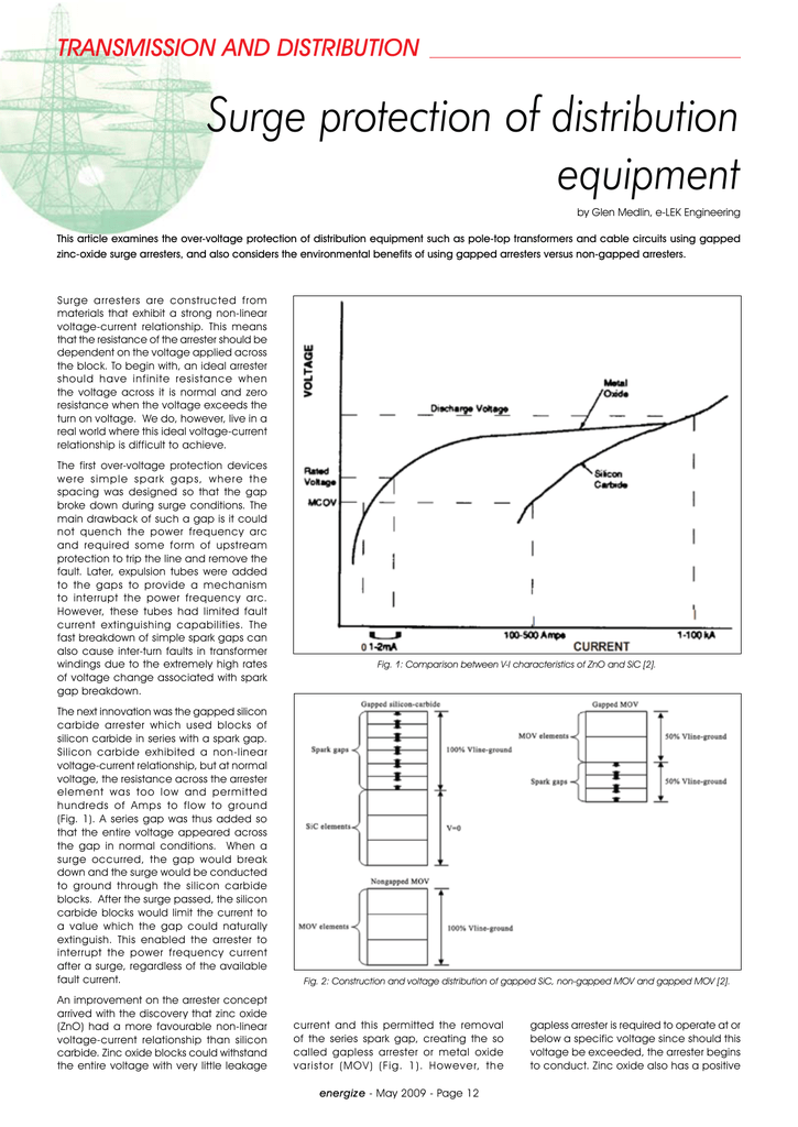 Surge protection of distribution equipment