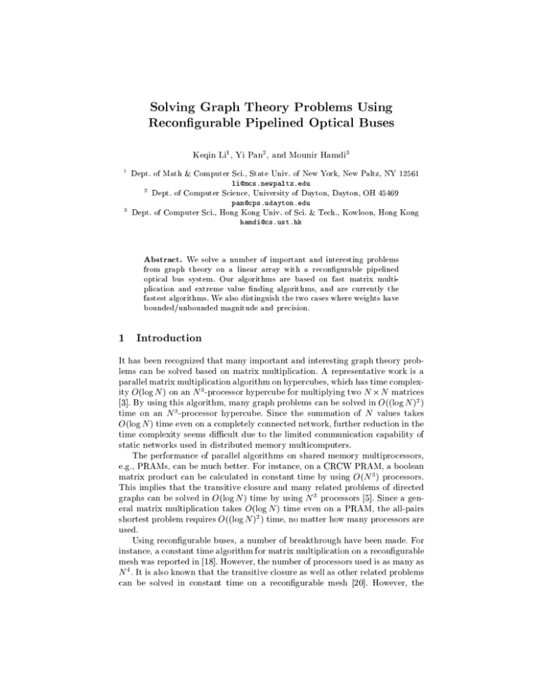Solving Graph Theory Problems Using Reconfigurable