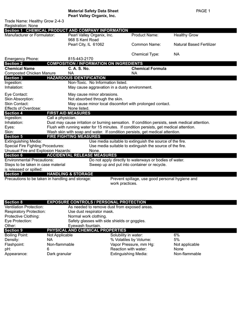 MSDS Information