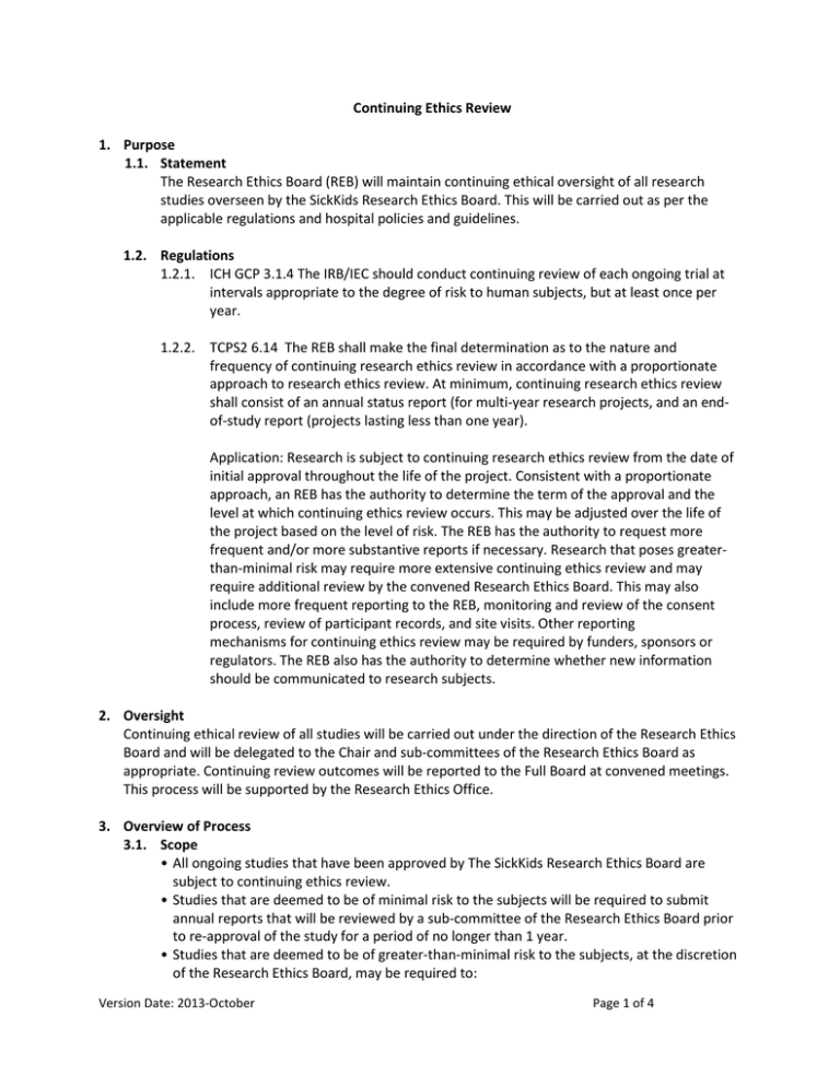 Continuing Ethics Review