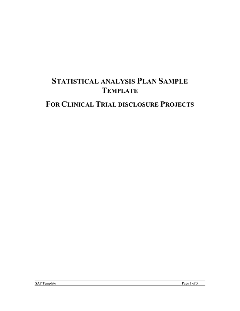 Statistical Analysis Plan Sample