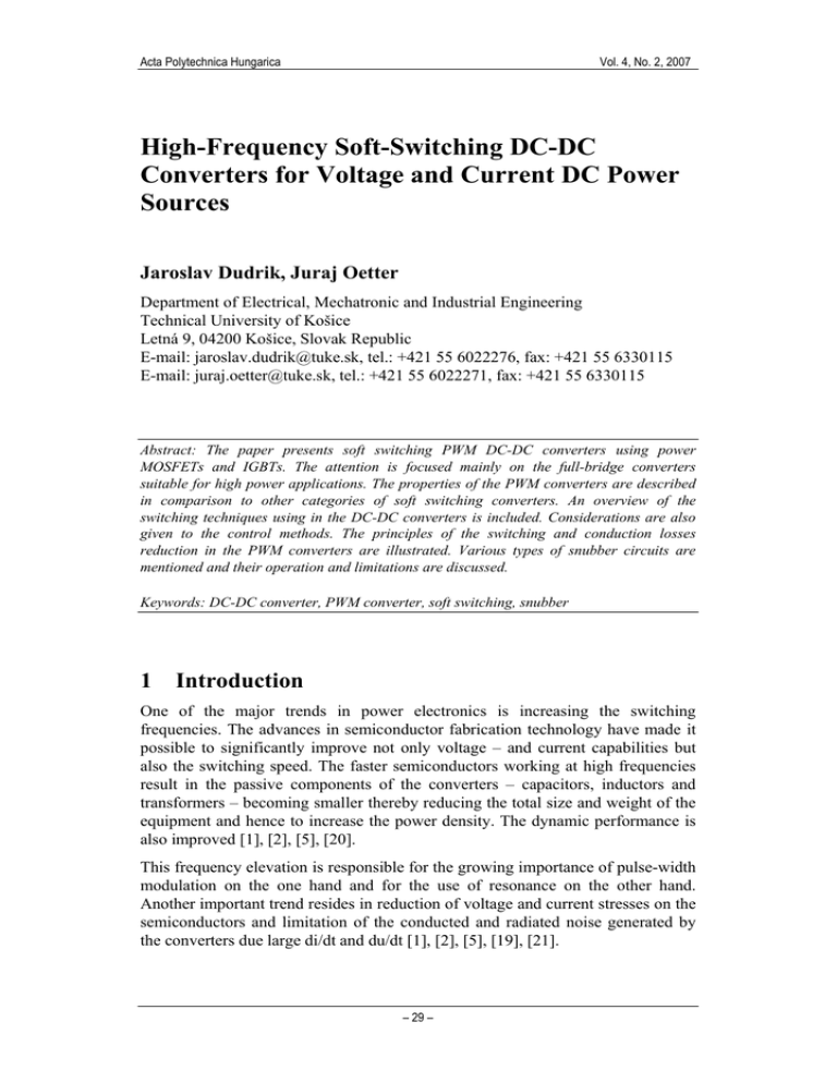 High-Frequency Soft-Switching DC-DC Converters for Voltage