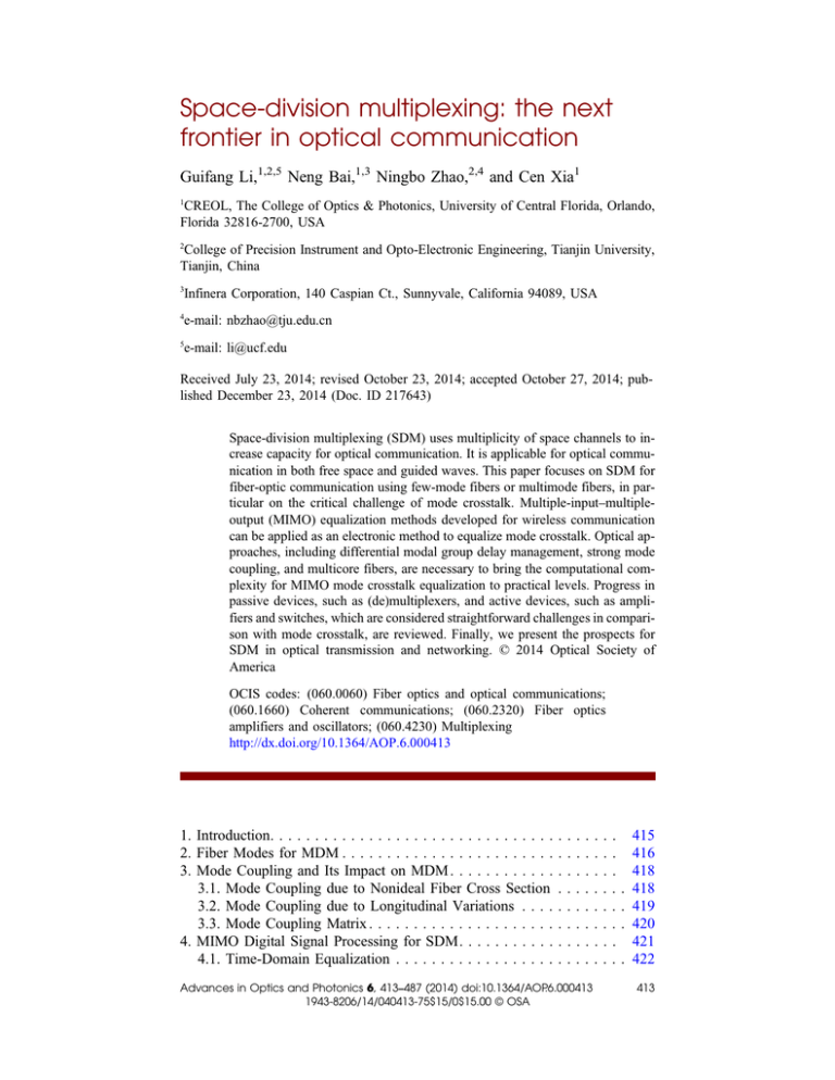 Space division Multiplexing The Next Frontier In