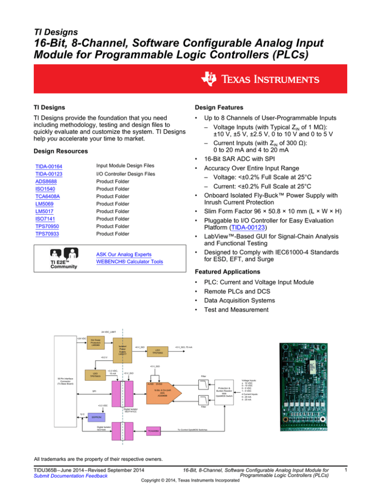 16-Bit, 8-Channel, Software Configurable