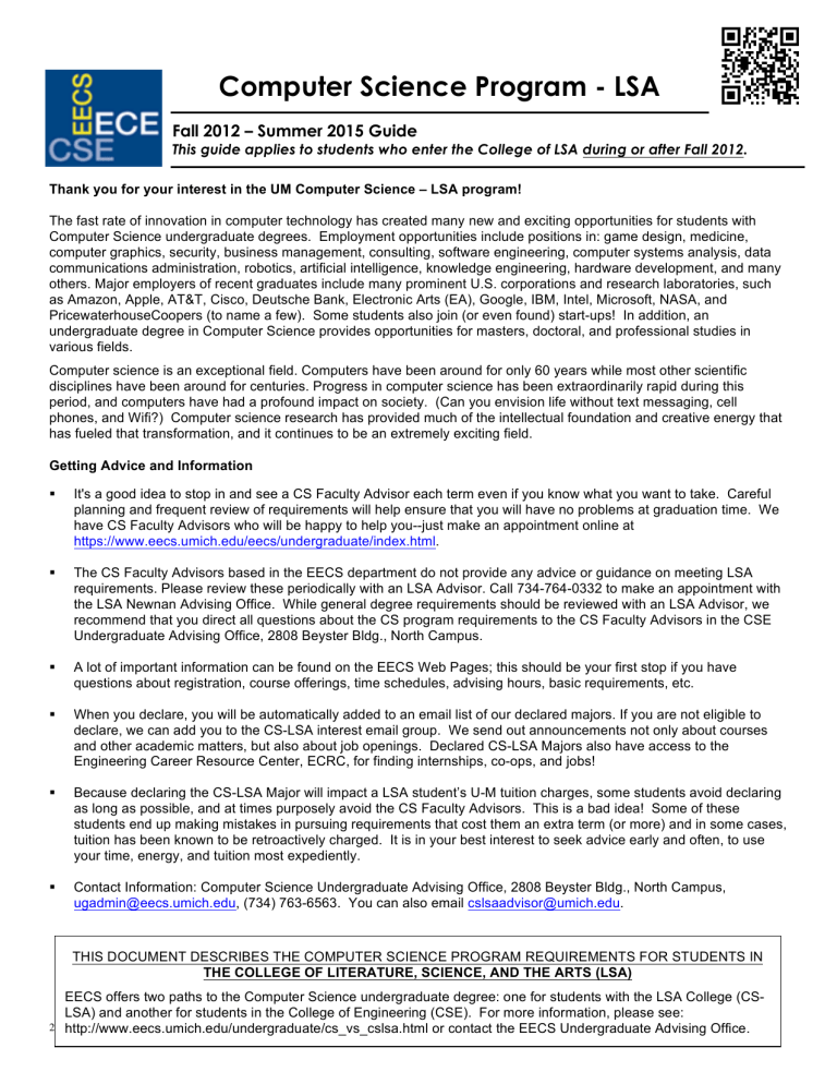 Computer Science Program - LSA
