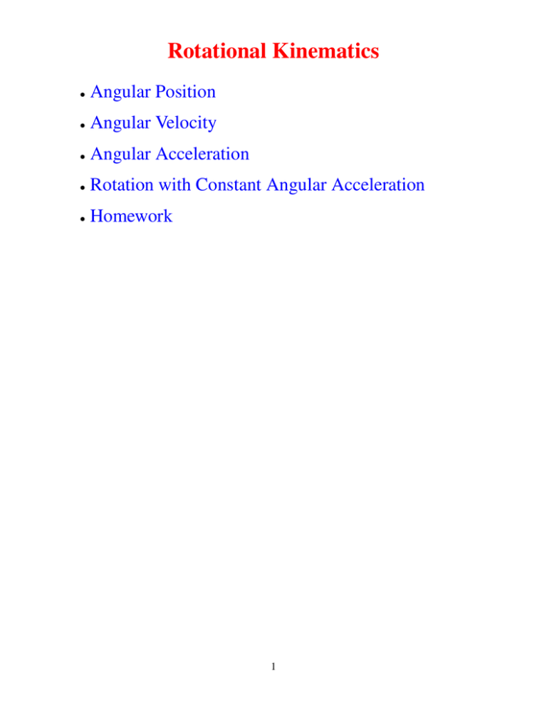 Rotational Kinematics